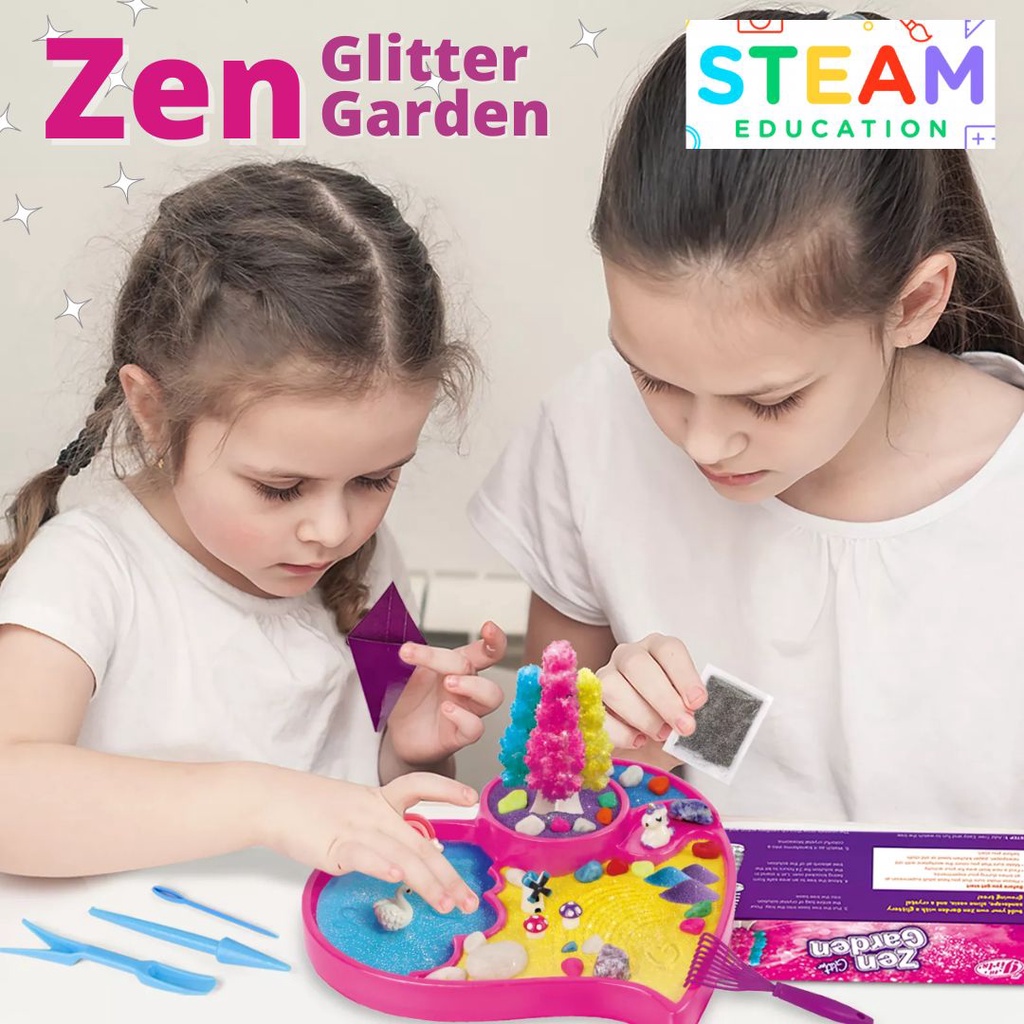 Create Zen Glitter Garden STEAM Science Project Experiment Educational ...