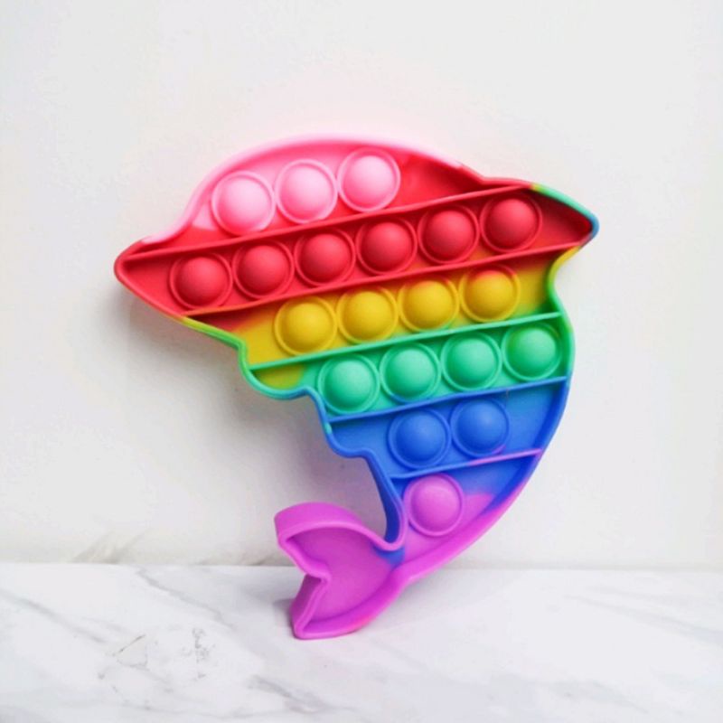 Pop It Rainbow Fidget Push Pop It Dolphin Fish Shape | Shopee Malaysia