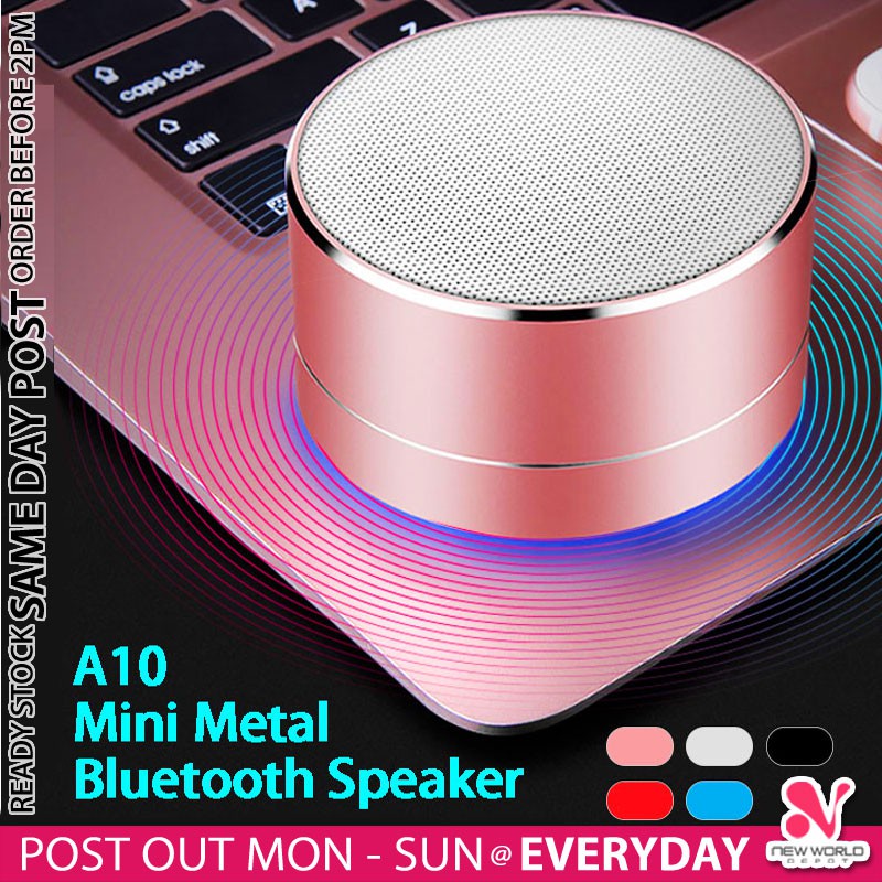 𝗠𝗘𝗧𝗔𝗟 》 A10 Mini Wireless Bluetooth Speaker Stereo Bass LED Subwoofer ...