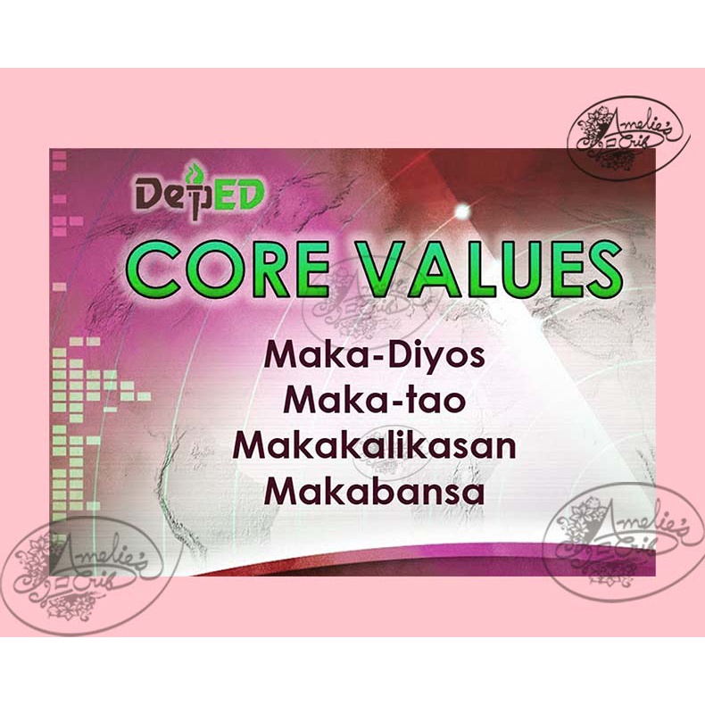 Deped Vision, Mission and Core Values Educational Laminated Chart A4 ...