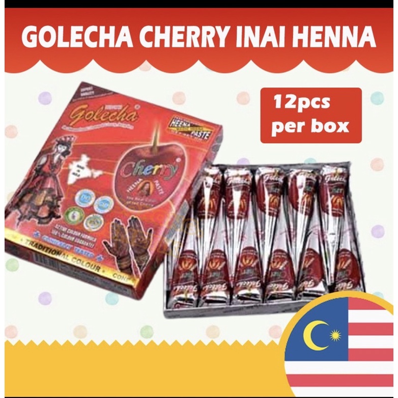 (BATCH 2024) INAI CHERRY GOLECHA PEKAT 1 BOX(12PCS) HENNA | Shopee Malaysia