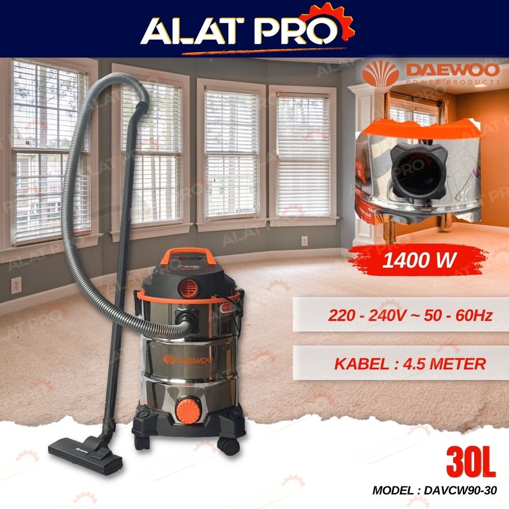 Daewoo Vakum Basah Dan Kering DAVCW90-15L 1250W / DAVCW90-20L 1250W & DAVCW90S-30L 1400 W Vaccum ...