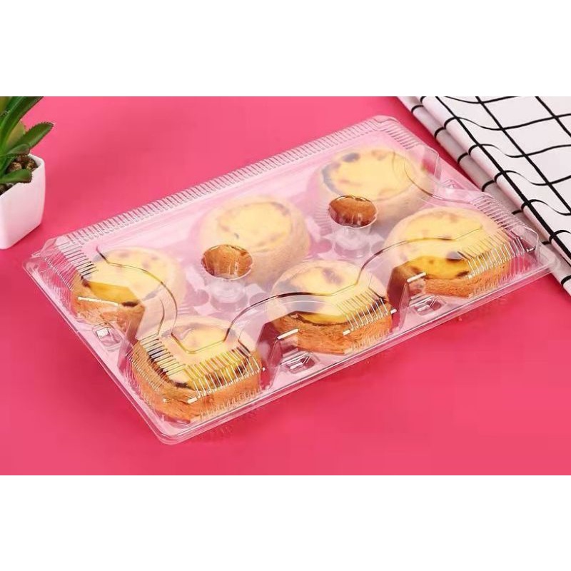 RORA - (10 Pcs) Egg Tart Box | Plastic Transparent Disposable ...