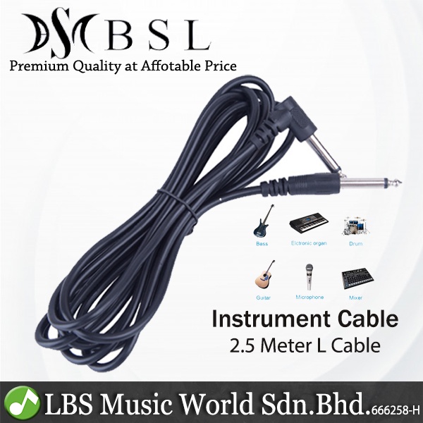 BSL 2.5 Meter Instrument Cable for Electric Bass Acoustic Guitar ...
