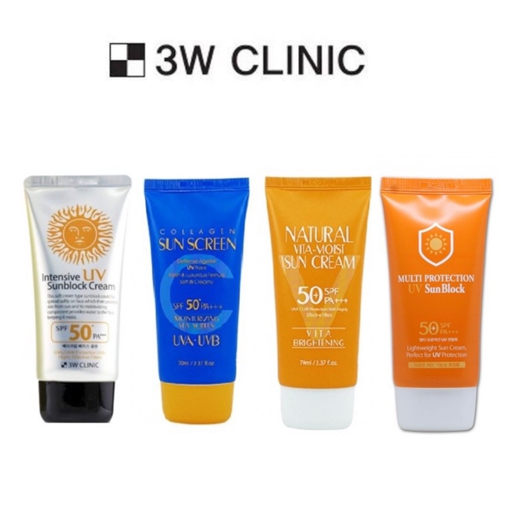 3W Clinic Intensive UV Sunblock Cream 70ml SPF50 Co + PA ++ (Ori With Lable) | Shopee Malaysia