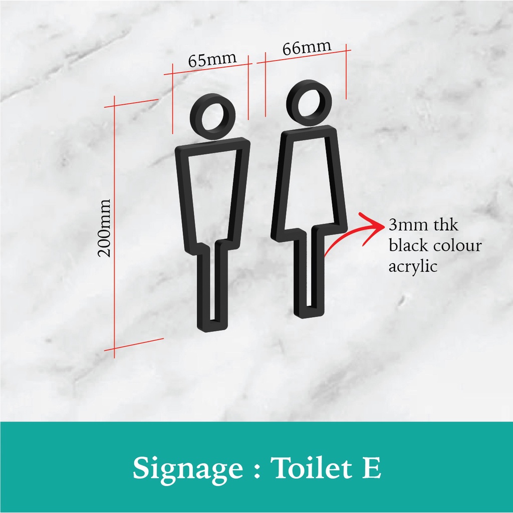 3D Sign Toilet WC Washroom Tandas Wall Decoration Signage / Hosereel ...