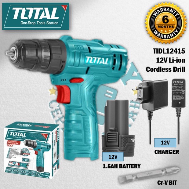 TOTAL TDLI12415 Li-ion Cordless Drill『6 Months Warranty』『100% Original ...