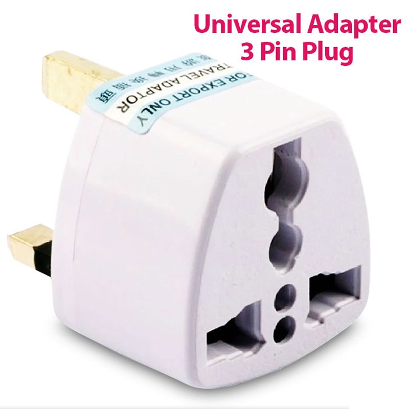 3 Pin Plug Euro European Converter EU UK Travel Mains Power Adapter ...