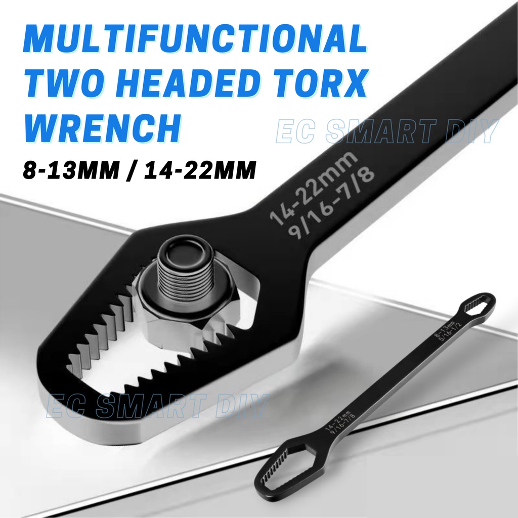 Two Headed Torx Wrench Multipurpose [8-13mm/14-22mm] Double Head ...