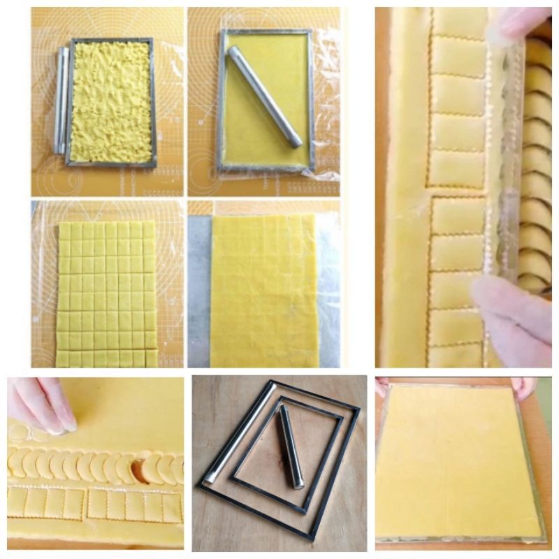 Pastry Dough Leveling Frame + Rollpin, stainless Steel pastry dough ...