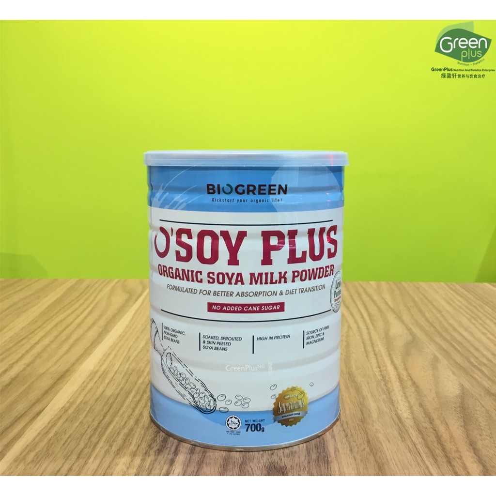 Biogreen O'Soy Plus Organic Soya Milk Powder (Sugar Free) 700g BIOGREEN ...