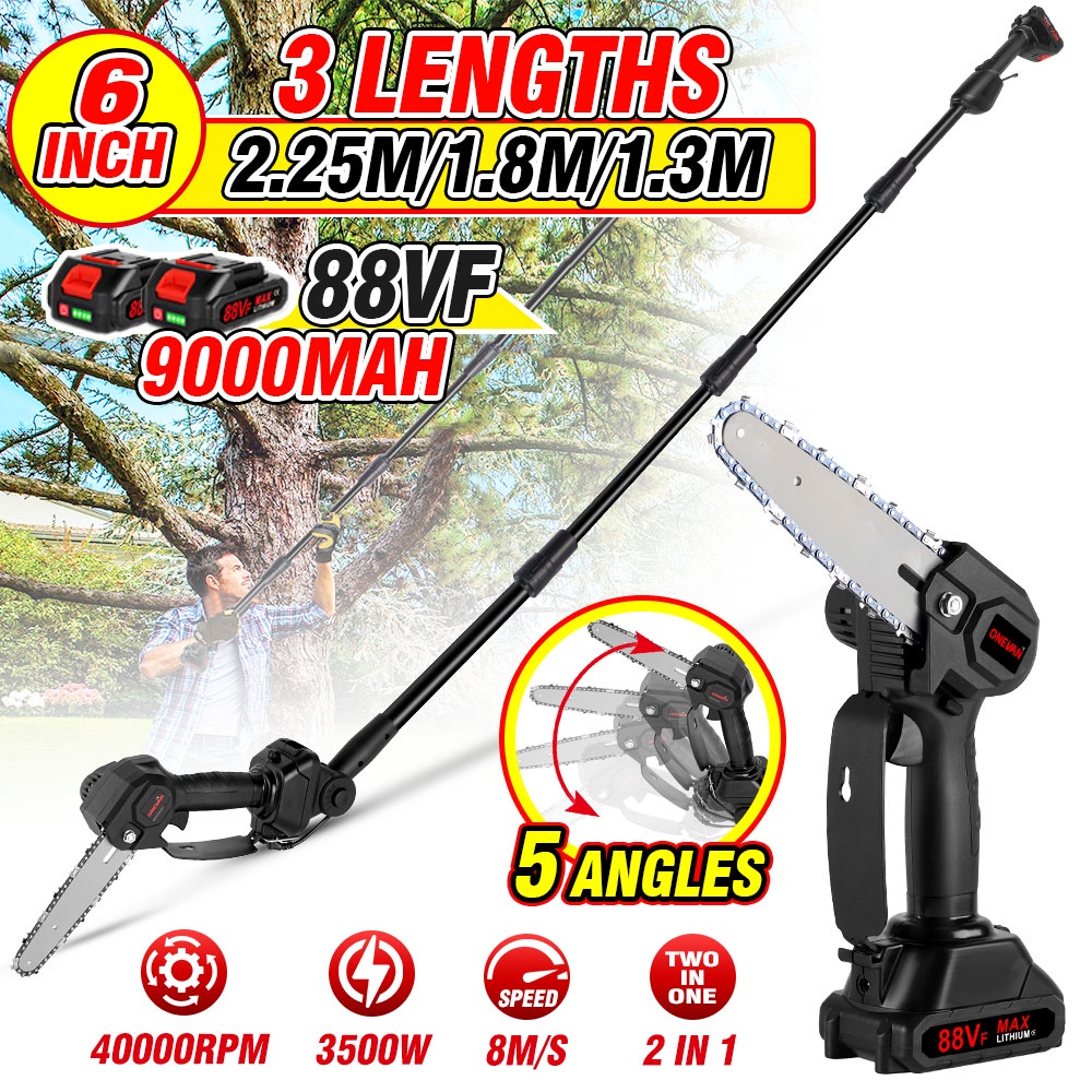 3500W Telescoping Electric Pole Chainsaw Cordless Garden Tree Pruning ...