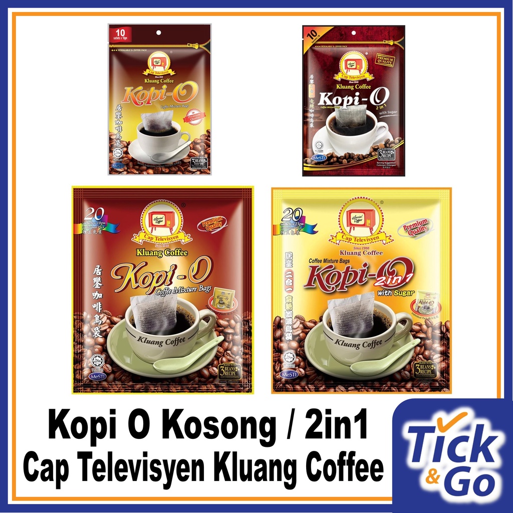 Cap Televisyen Kluang Coffee ( Kopi O Kosong / Kopi O 2in1 ) | Shopee ...
