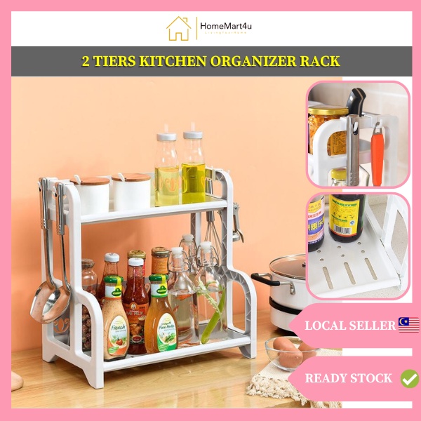 Rak Dapur Bertingkat Botol Kicap Sos Rak Rempah 2 Tier Kitchen ...
