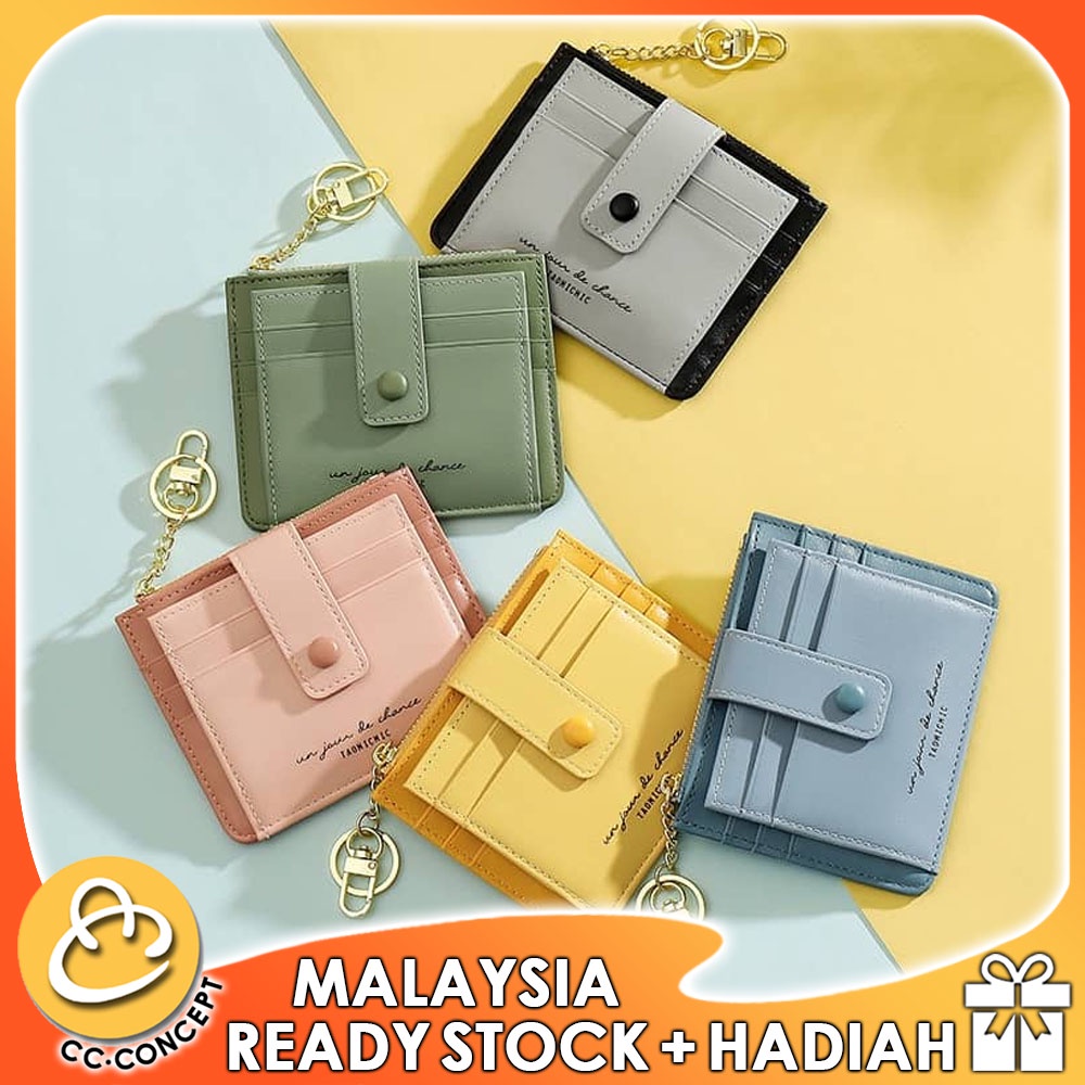 CC CONCEPT Korean Colour Contrast Small Card Holder Coin Purse Women ...