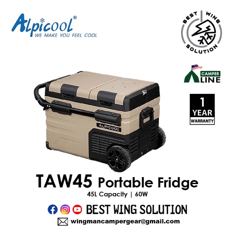 Alpicool TAW35/45/55 Portable 12V-24V DC Fridge l Camping Fridge ...