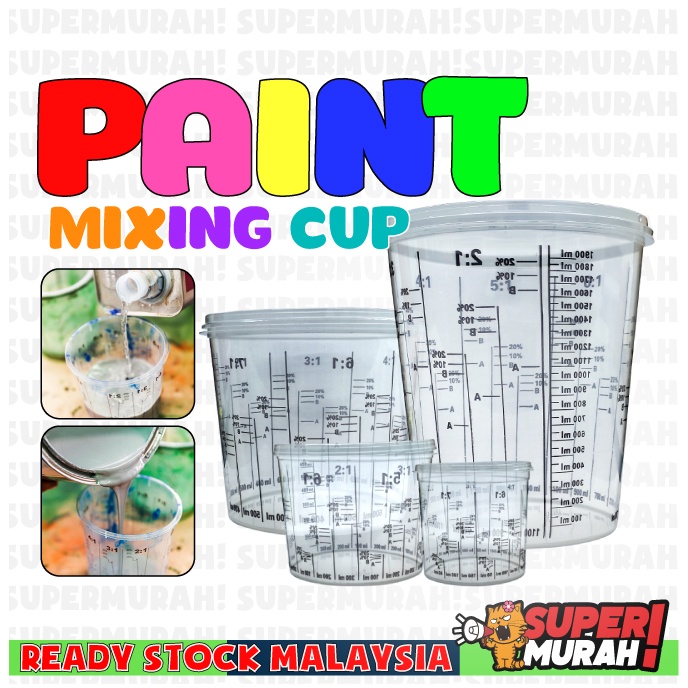 Automotive Paint Measuring With Cover / Transparent Mixing Cup 【300/600 ...