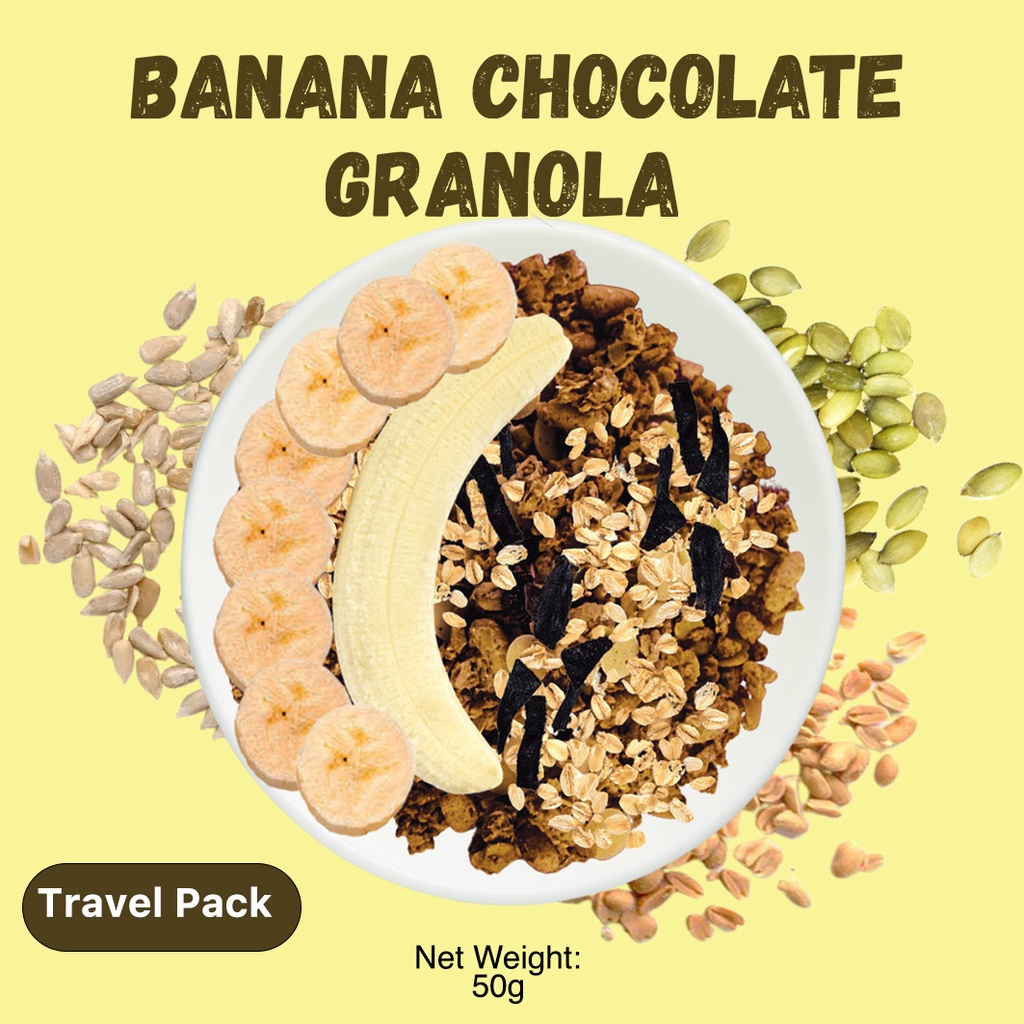Eco Forest Granola Banana Chocolate Halal Crunch Cereal Breakfast (50g ...