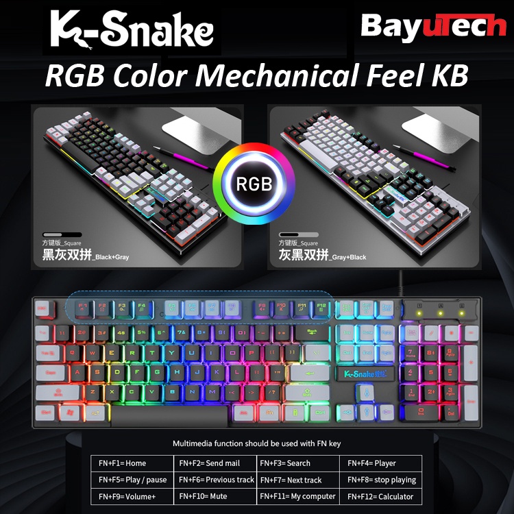 K-Snake K4 KEYBOARD ONLY / Cadeve 6800 KBM Aluminum Alloy Wired RGB ...