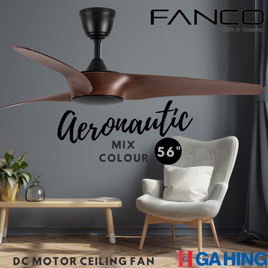 FANCO Aeronautic DC Motor Ceiling Fan 56 inch/ kipas hiasan / syiling ...