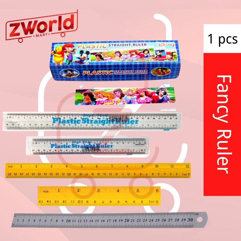 Fancy Ruler Transparent/ Wooden/ Steel/ Plastic | Shopee Malaysia