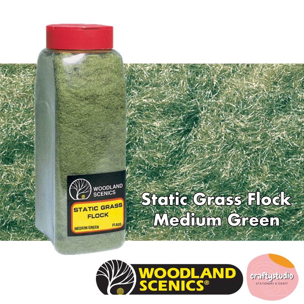 Woodland Scenics Static Grass Flock Medium Green FL635, Fake Grass ...