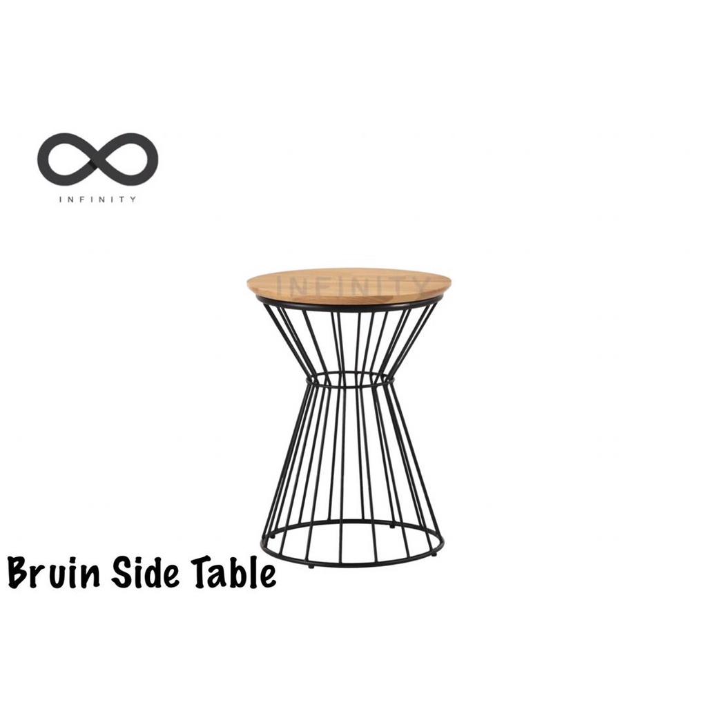 Infinity Bruin Side Table / Tea Table / Metal Leg / Top Solid Wood ...