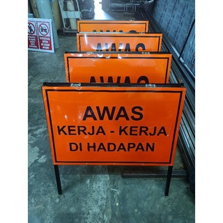 PAPAN TANDA AWAS / PAPAN TANDA V-STAND / SIGNBOARD AWAS | Shopee Malaysia