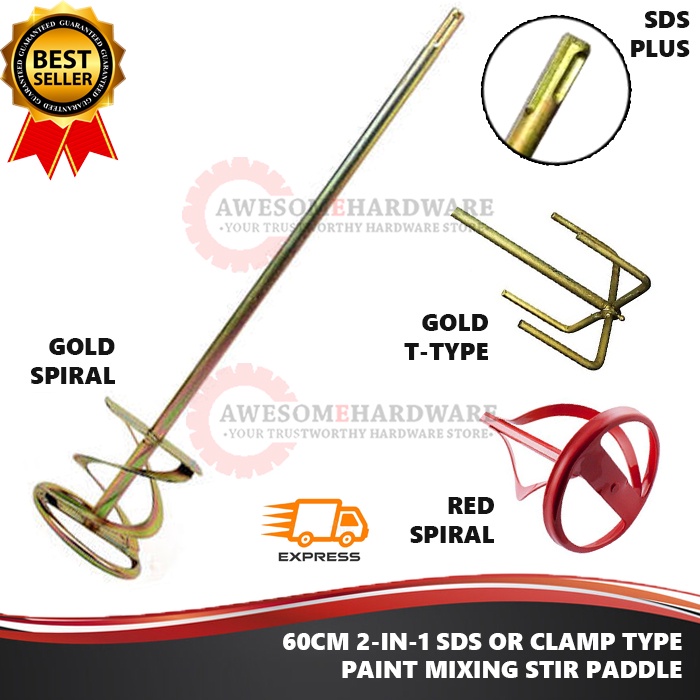 (2 IN 1) AWESOME 60CM TORNADO SPIRAL CEMENT PAINT MIXING MIXER STIRRING ...