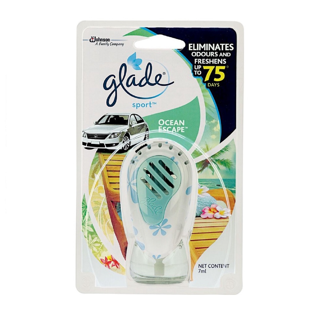 Glade Sport Car Air fragrances Starter Kit Ocean Escape (7ml) | Shopee ...