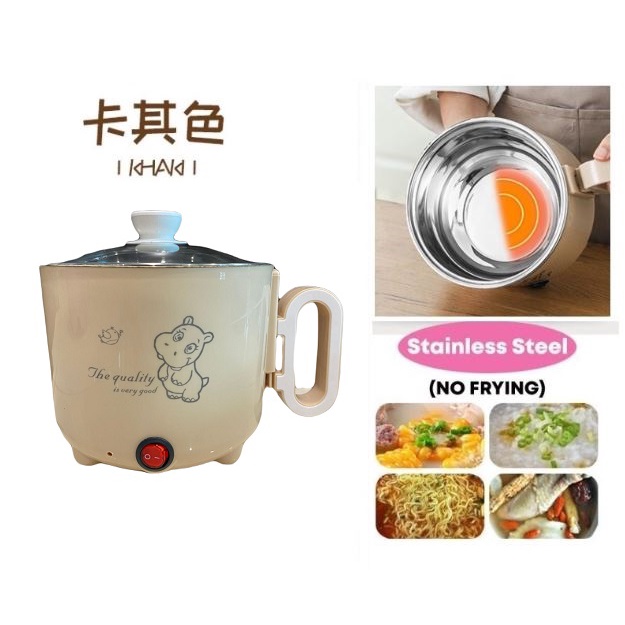 2 Layers Non Stick Mini Cooker Pot Steamer Tray Rice Soup Maggi Mee ...