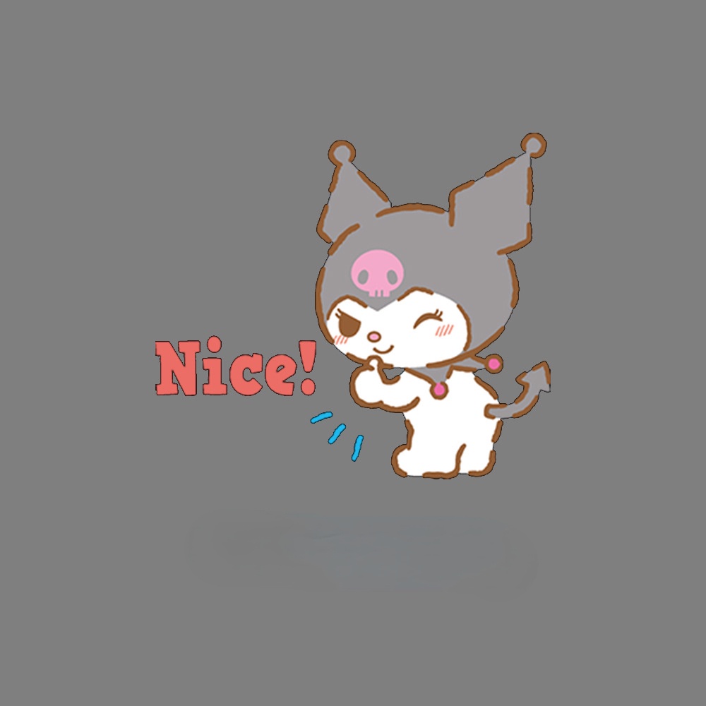 Sanrio Kuromi Cartoon Anime Hot Stamping Sticker Washable T Shirt Diy