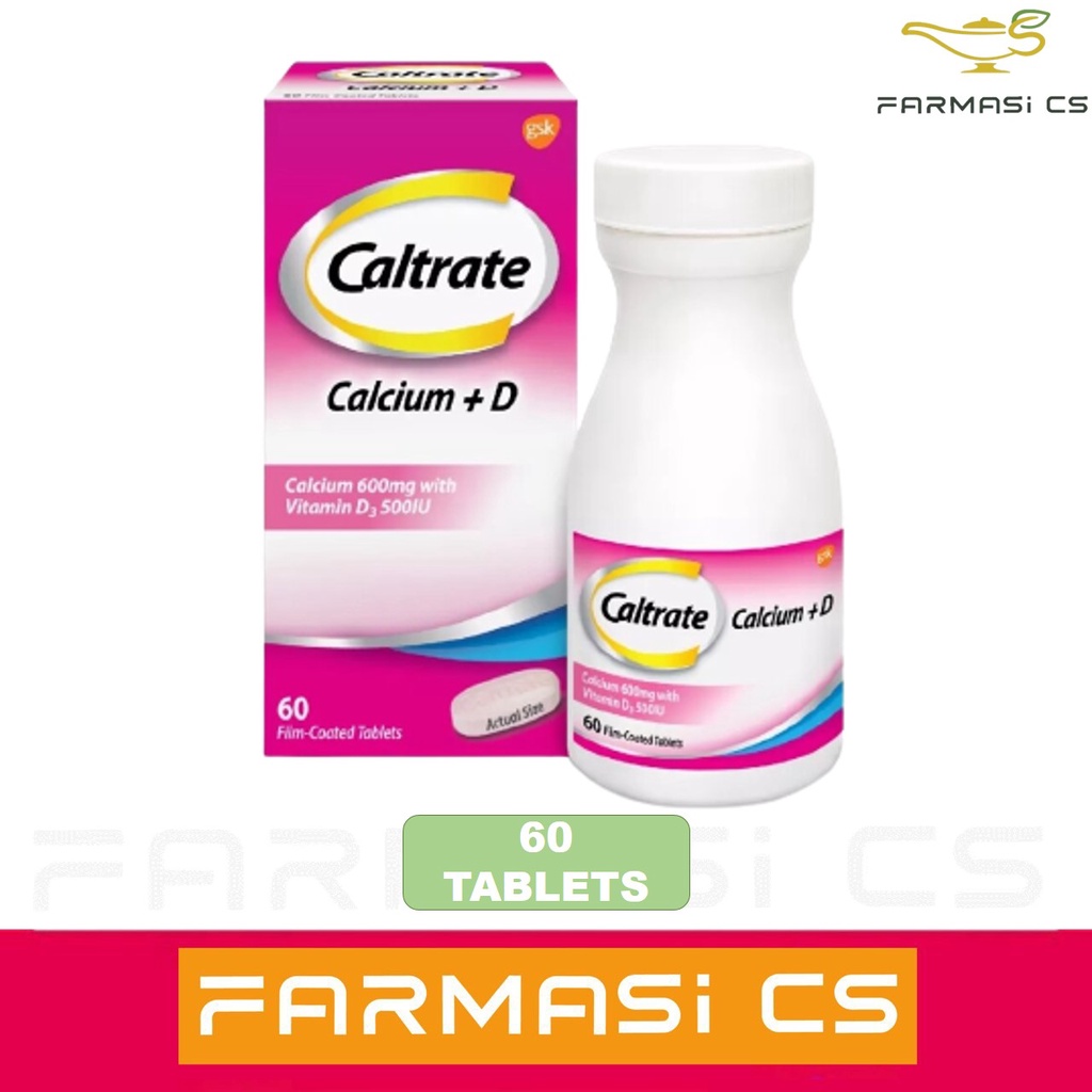 Caltrate Calcium D 600mg With Vitamin D 60 Tablets Exp 07 2025 [ Pink