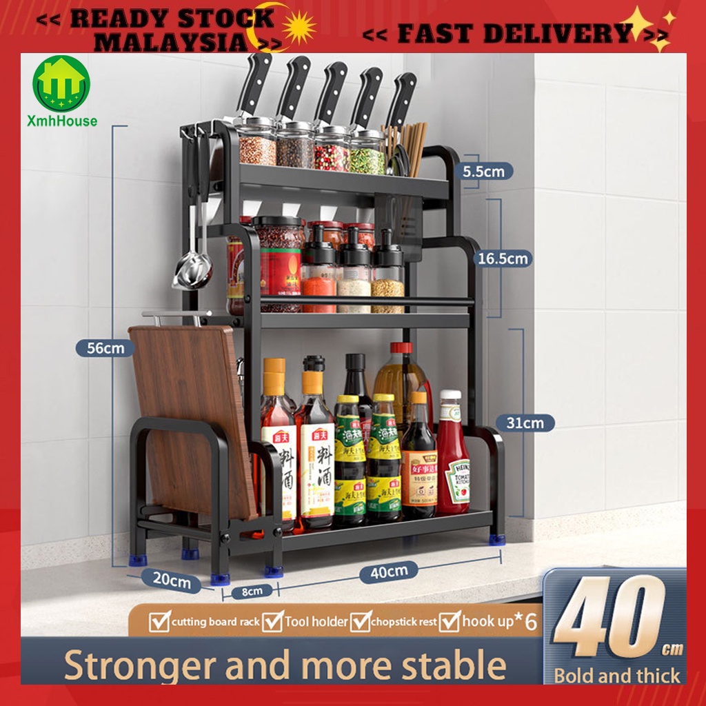 kitchen rack Stainless Steel Kitchen Spice Storage Organizer Rack dapur ...