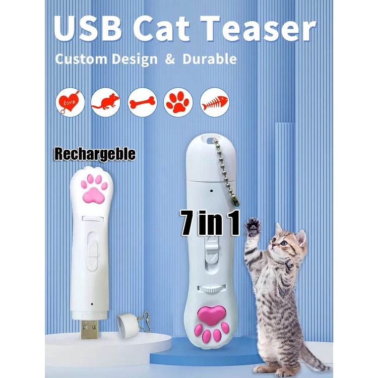 USB Rechargeable 7 in 1 Interactive LED Pattern Projector and Cat ...
