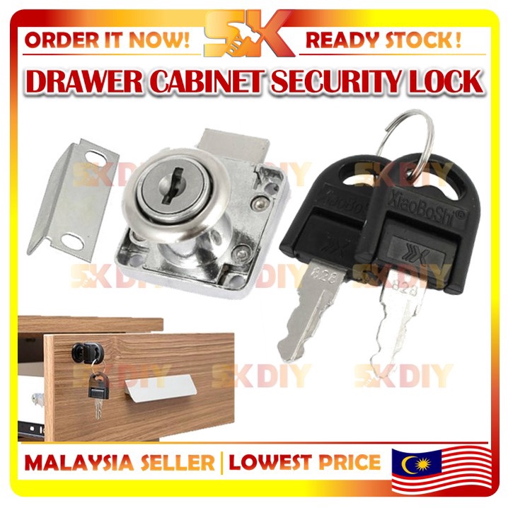 🇲🇾Drawer Cabinet Square Security Lock Drawer Lock Set Home Office ...