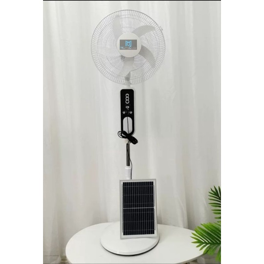 Kipas Solar Camping 16" inch 6.4V AC DC Fan Rechargeable Floor Stand ...