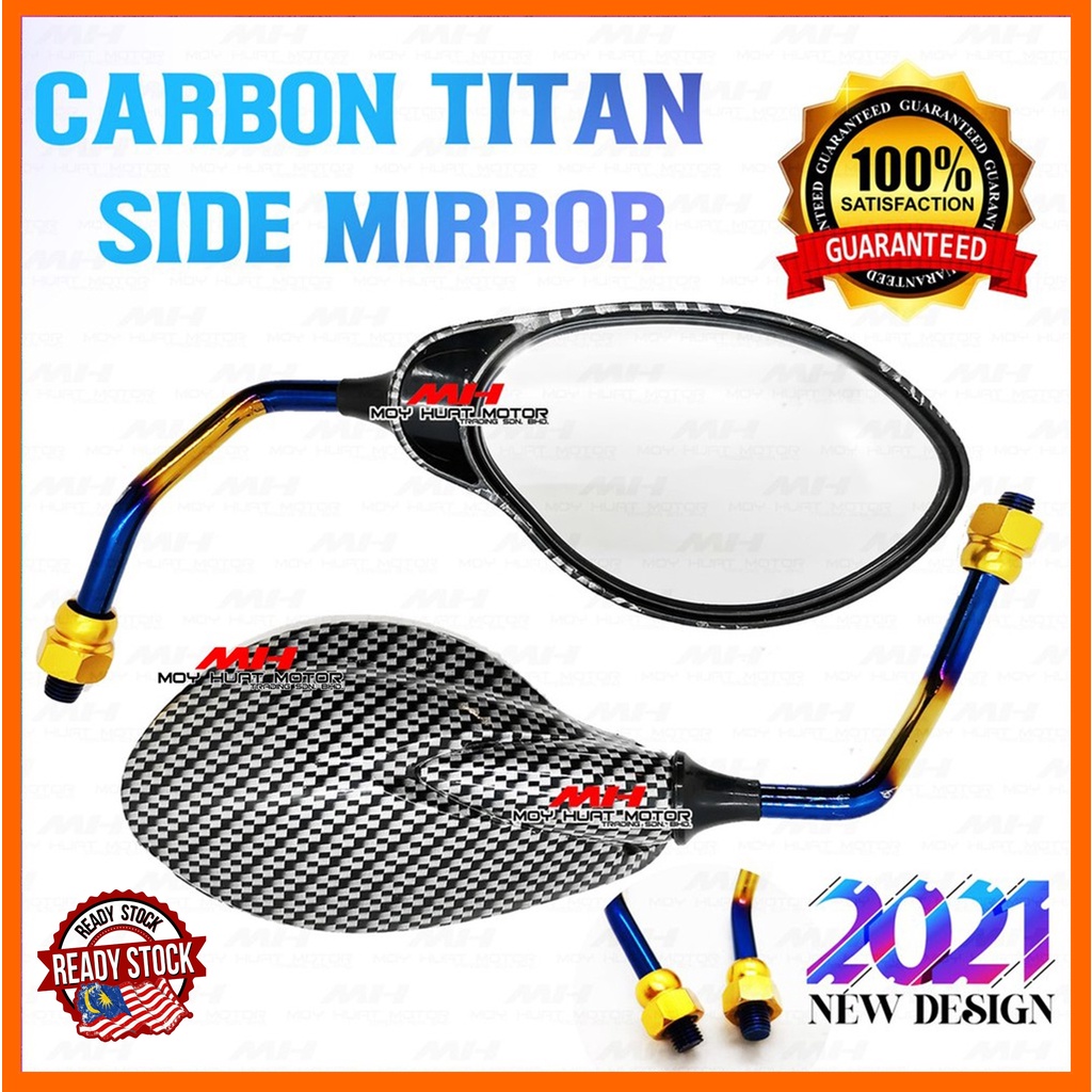 🔥 UNIVERSAL CARBON LINE TITANIUM SIDE MIRROR / YAMAHA / HONDA / Y125 ...
