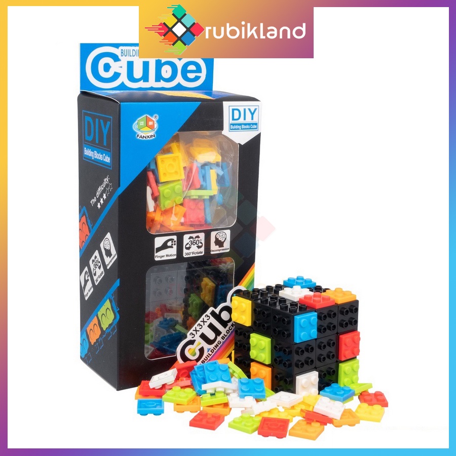 Rubik FanXin Block 3x3 DIY Rubik's Cube 3-Layer Variant Lego Assembling ...