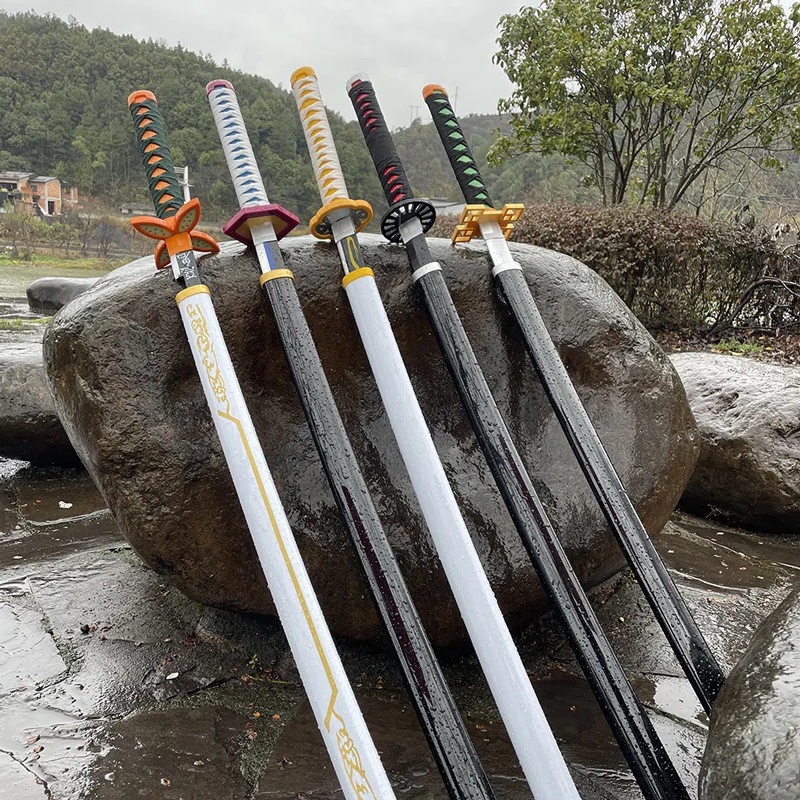 In stock Demon Slayer Sword Toy 104cm Wooden Rengoku Tanjiro Giyu ...