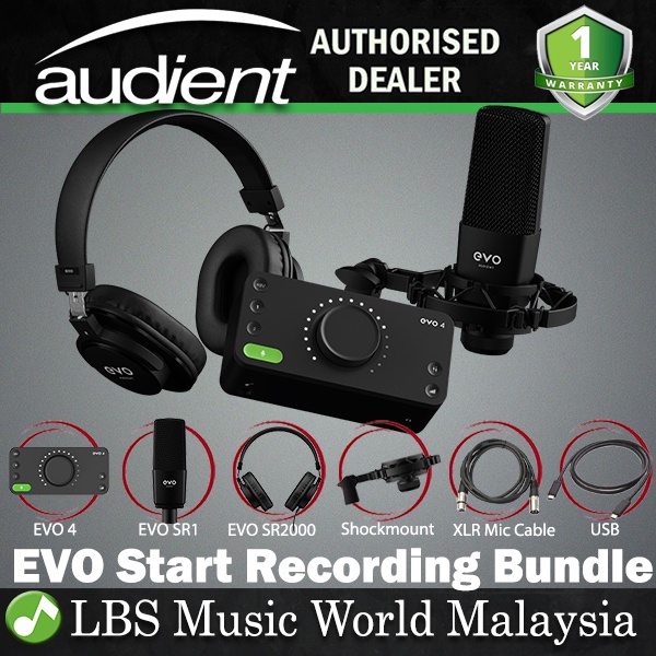 Audient EVO Start Recording Bundle 2x2 USB Recording System with Evo 4 ...