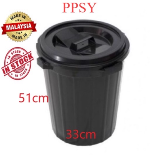 Black Rubbish Bin 12Gallon SY BEST QUALITY/ 12 Gallon Plastic Tong Sampah Tong sampah hitam ...