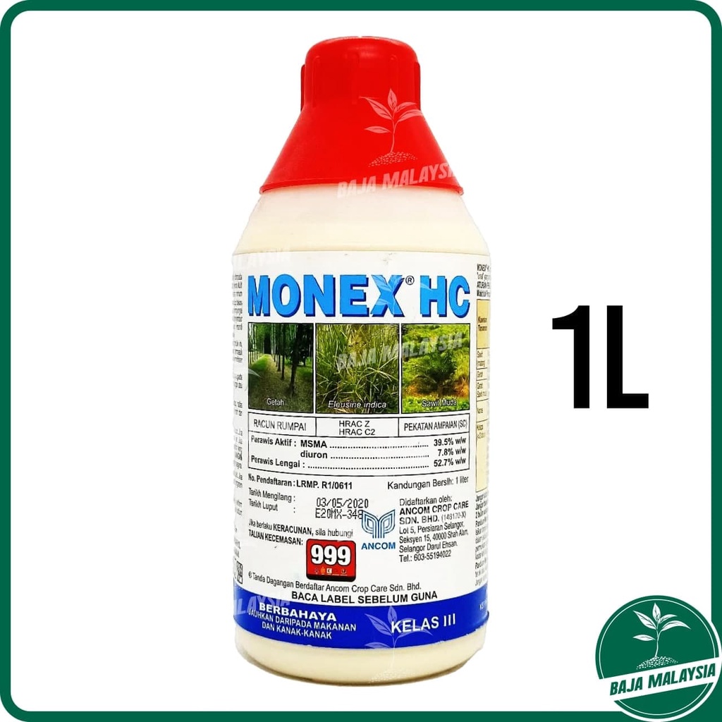 MONEX HC ANCOM 1 Liter MSMA 39.5% + Diuron 7.8% Herbicide Weed Grass ...