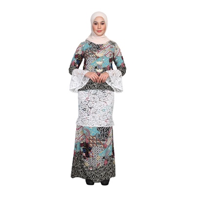 Baju Kurung Bunga Lestari Lace Putih | Shopee Malaysia