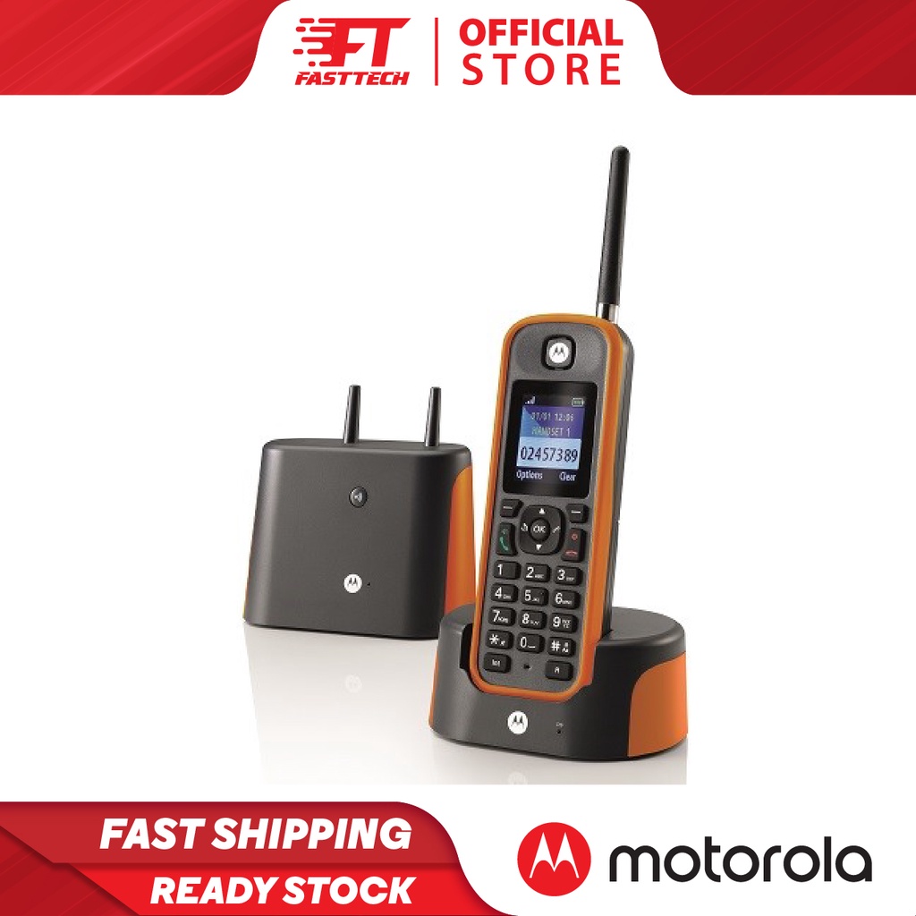 Motorola O201 Digital Cordless Dect Phone with Waterproof, 1km Range ...