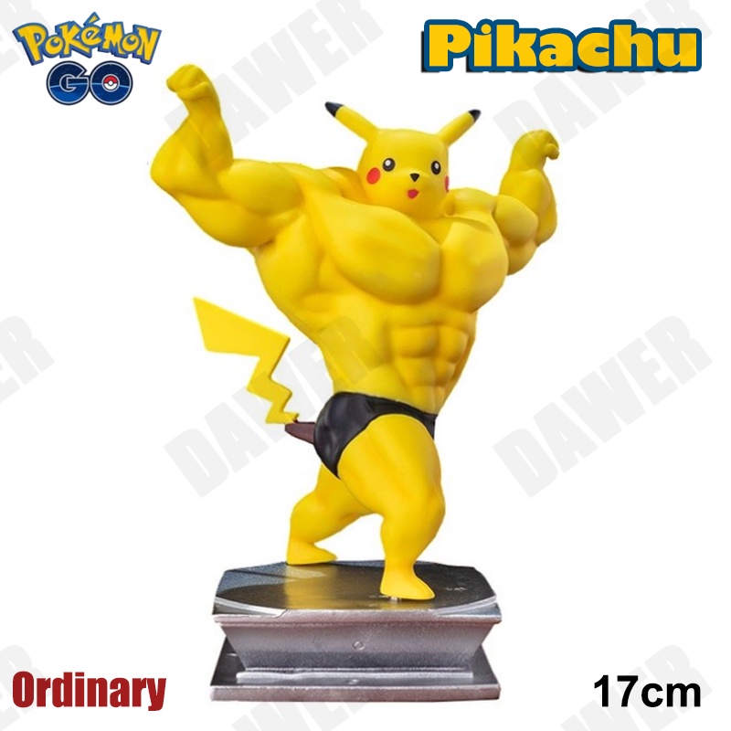 17cm Pokemon Muscle Pikachu Weightlifting Charmander Action Figure ...