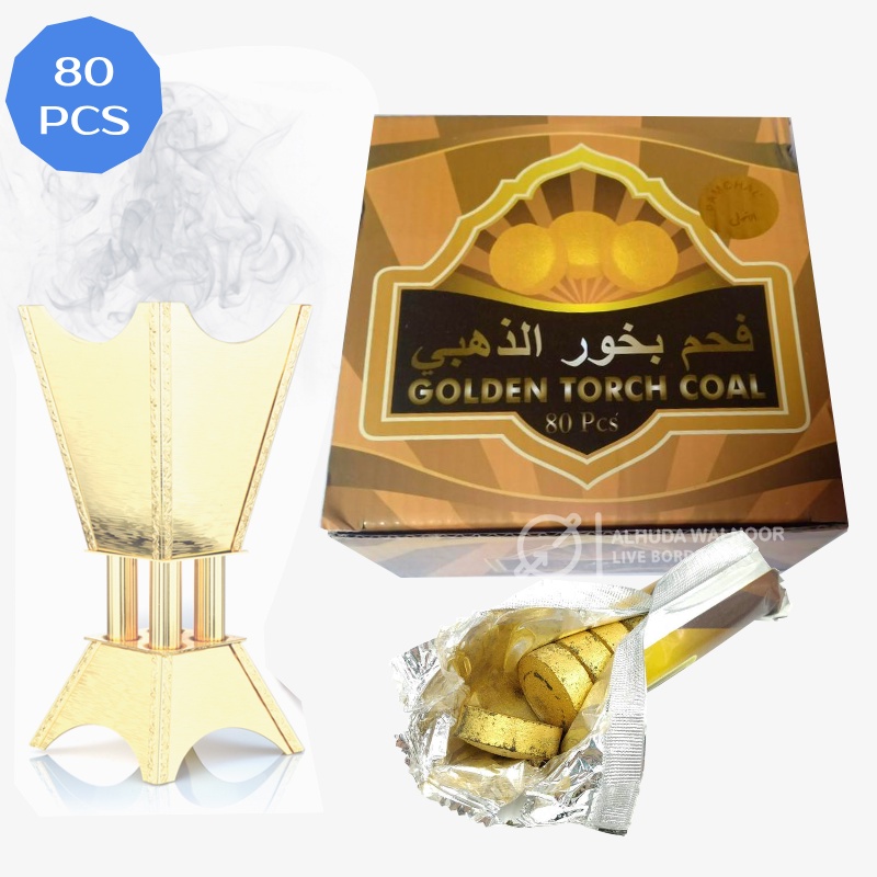 Arang Gaharu Fast Burning Charcoal for Bukhoor, Gold Premium Easy and ...