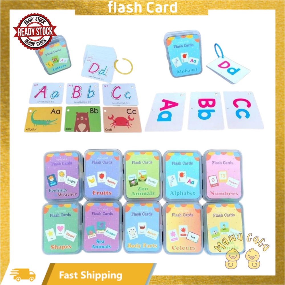 [FASTSHIP] Early Learning Flash Card Kad Animal Shape Colour Body ...