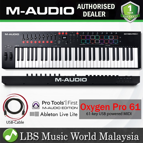M-Audio Oxygen Pro 61 61 Key Keyboard Controller with Sensitive Semi ...