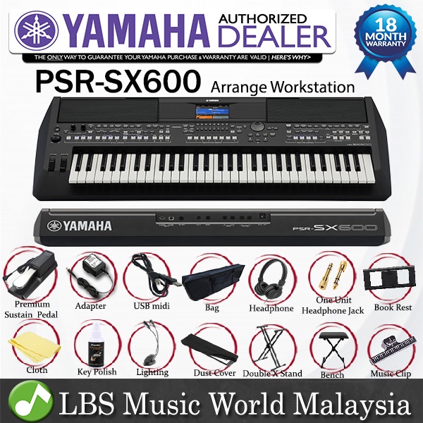 Yamaha PSR-SX600 61 Key Arranger Workstation Keyboard Professional ...